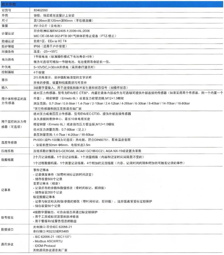 ELSTER埃尔斯特计量仪表（上海）有限公司-气体体积修正仪 EK220 - 产品适配 - 千瓦科技